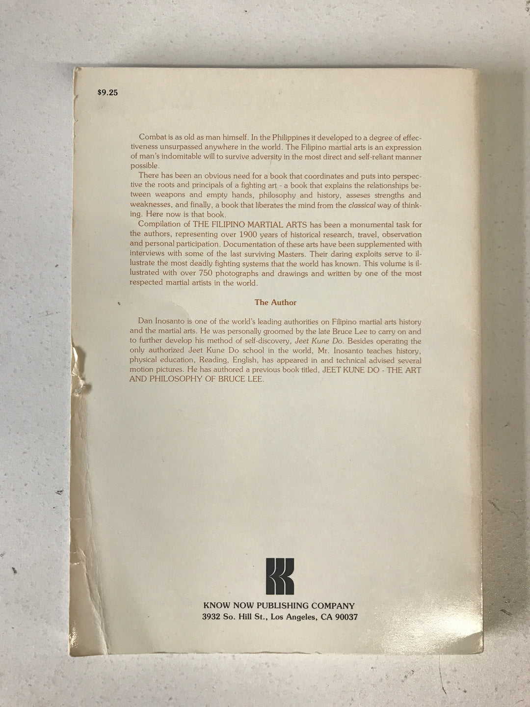 The Filipino Martial Arts as Taught by Dan Inosanto Book **SIGNED** (P ...